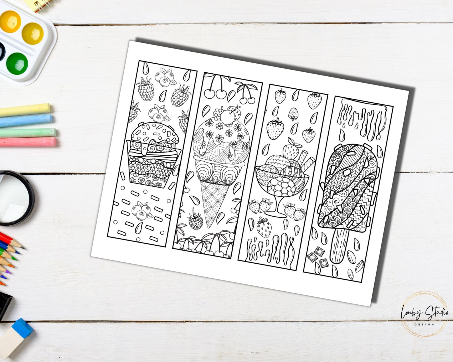 Printable Coloring Bookmarks Digital Book Marks Cute - Etsy