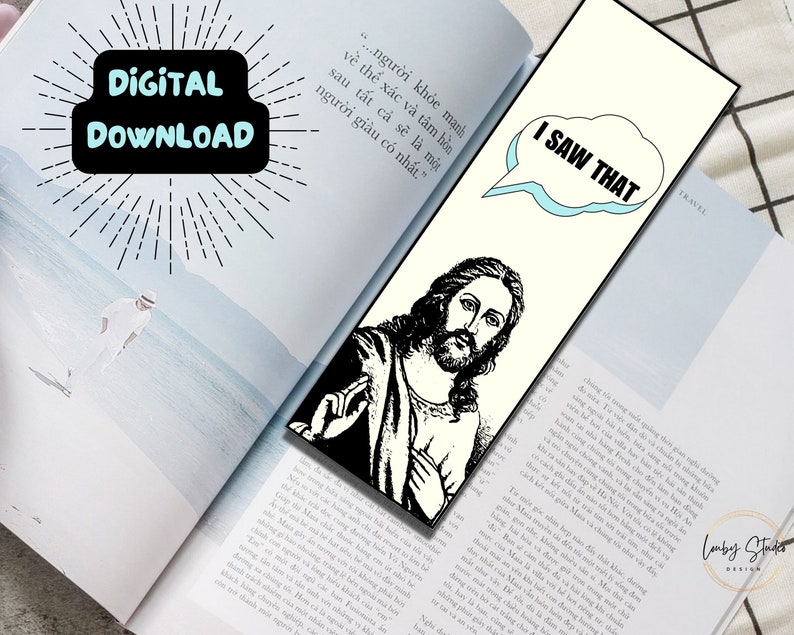 Peeking Jesus Printable Bookmarks, is That Smut Book Mark, Funny ...
