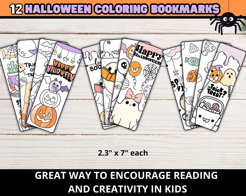 Printable Halloween Coloring Bookmarks, Boo Basket Halloween Spooky ...