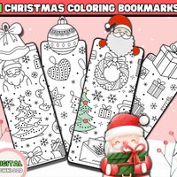 Printable Christmas Coloring Bookmarks, Color Your Own Bookmarks ...
