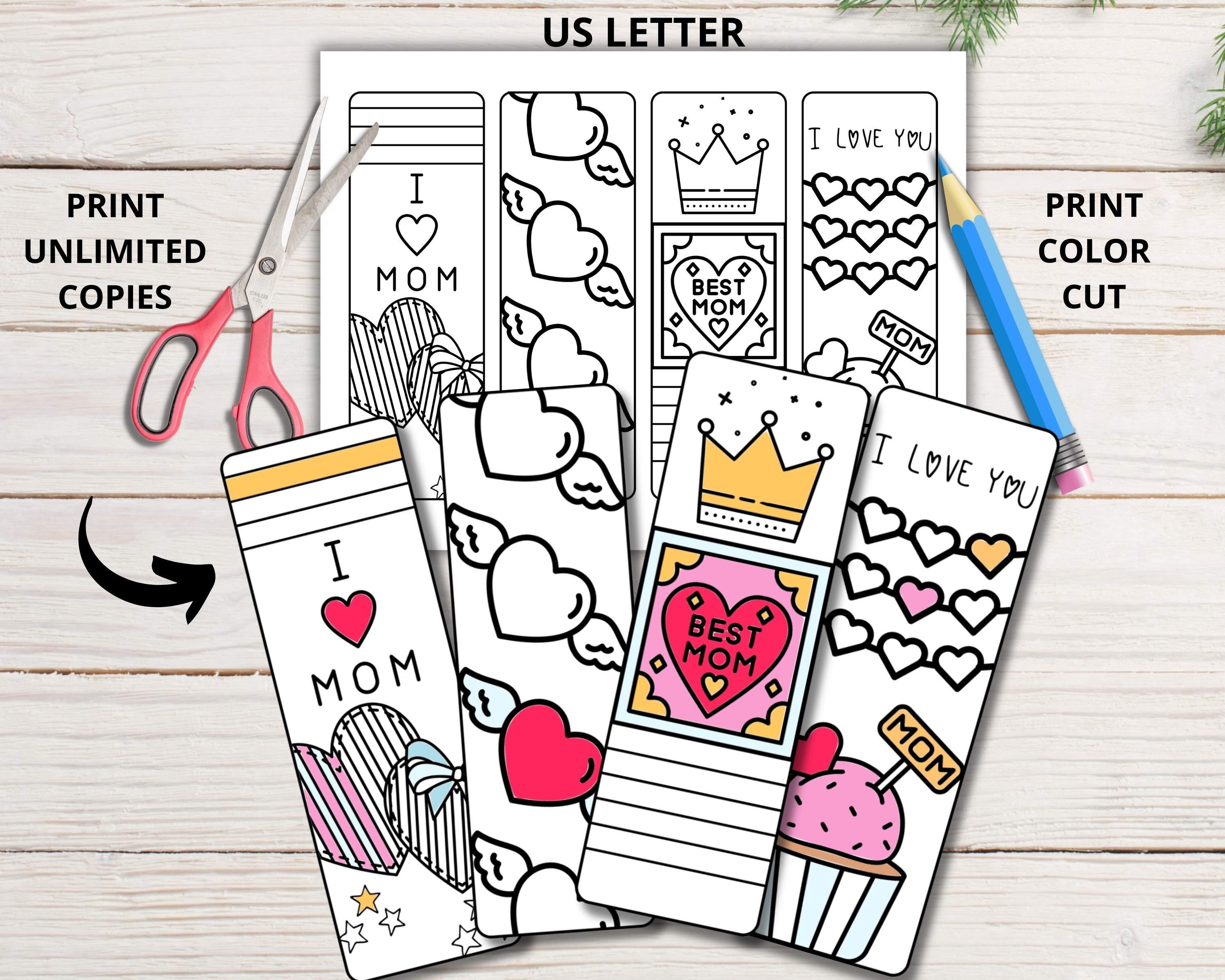 Printable Mothers Day Coloring Pages Bookmarks, Happy Mother Day ...