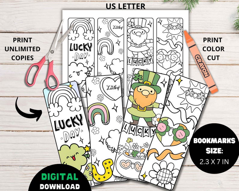 St Patricks Day Coloring Pages Cute Bookmarks Coloring for Kids ...