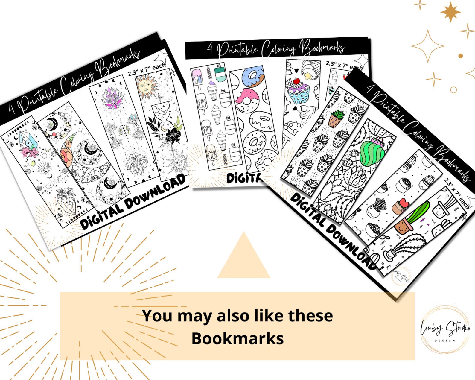 Printable Coloring Animal Bookmarks Digital Book Marks Cute - Etsy