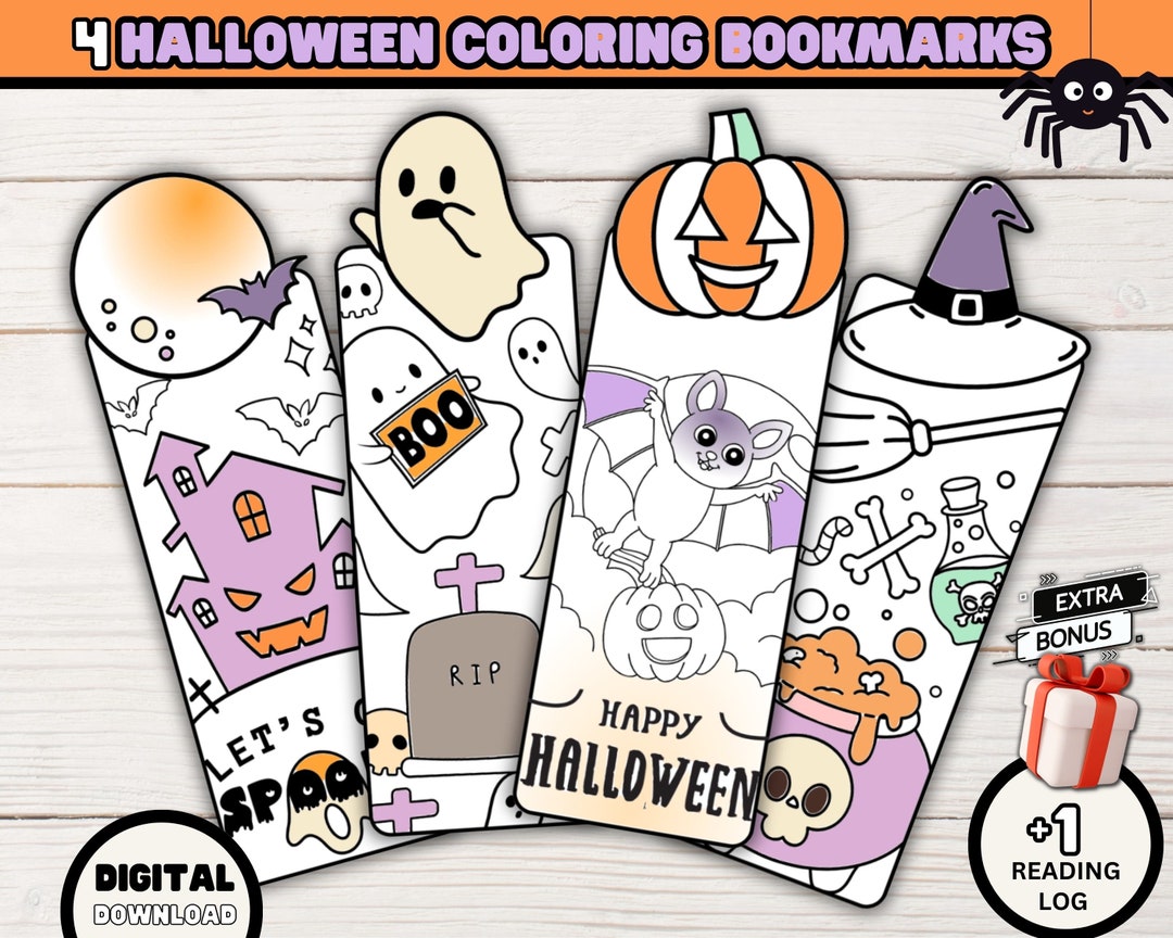 Printable Halloween Coloring Bookmarks, Halloween Coloring Page ...