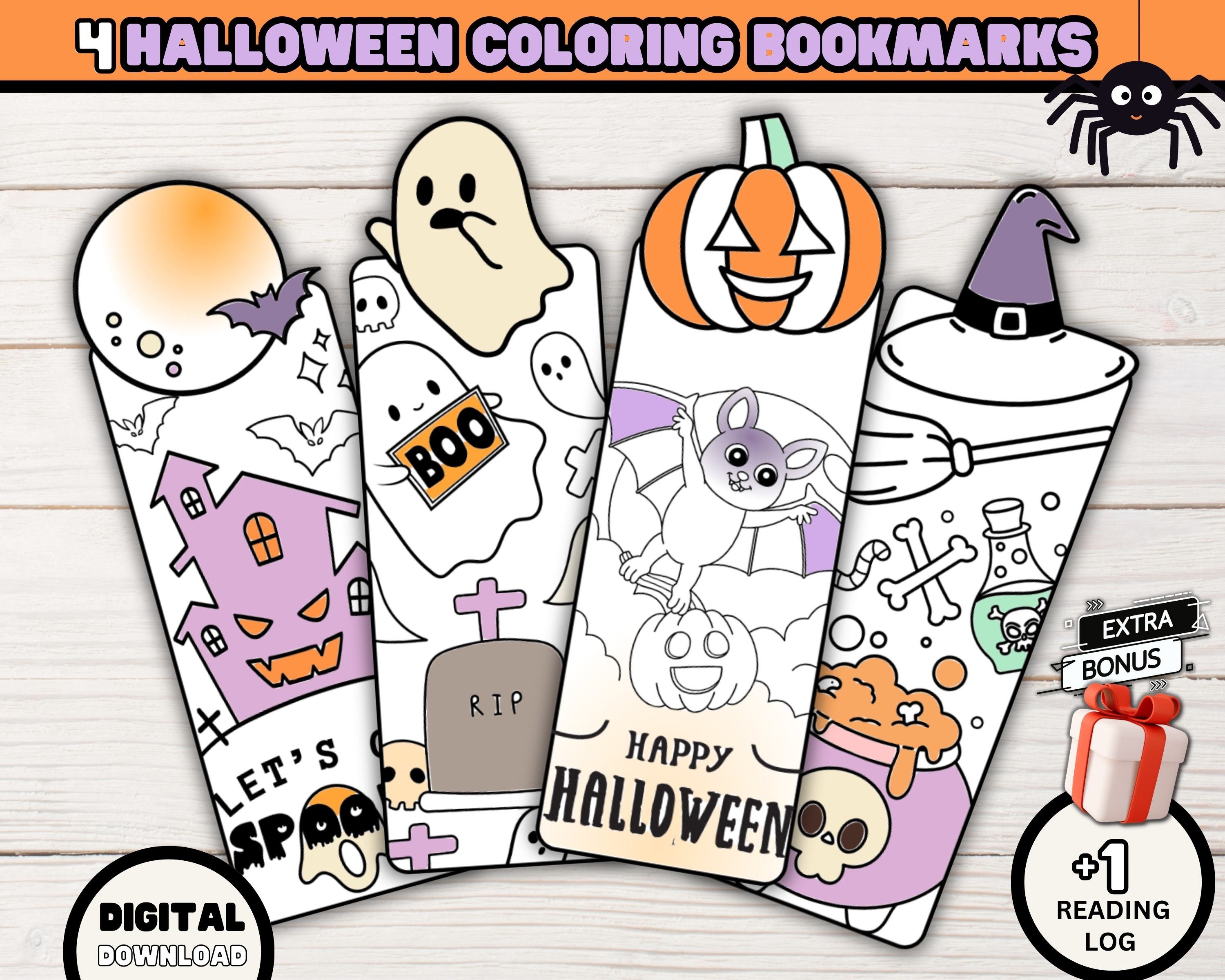 Printable Halloween Coloring Bookmarks, Halloween Coloring Page ...