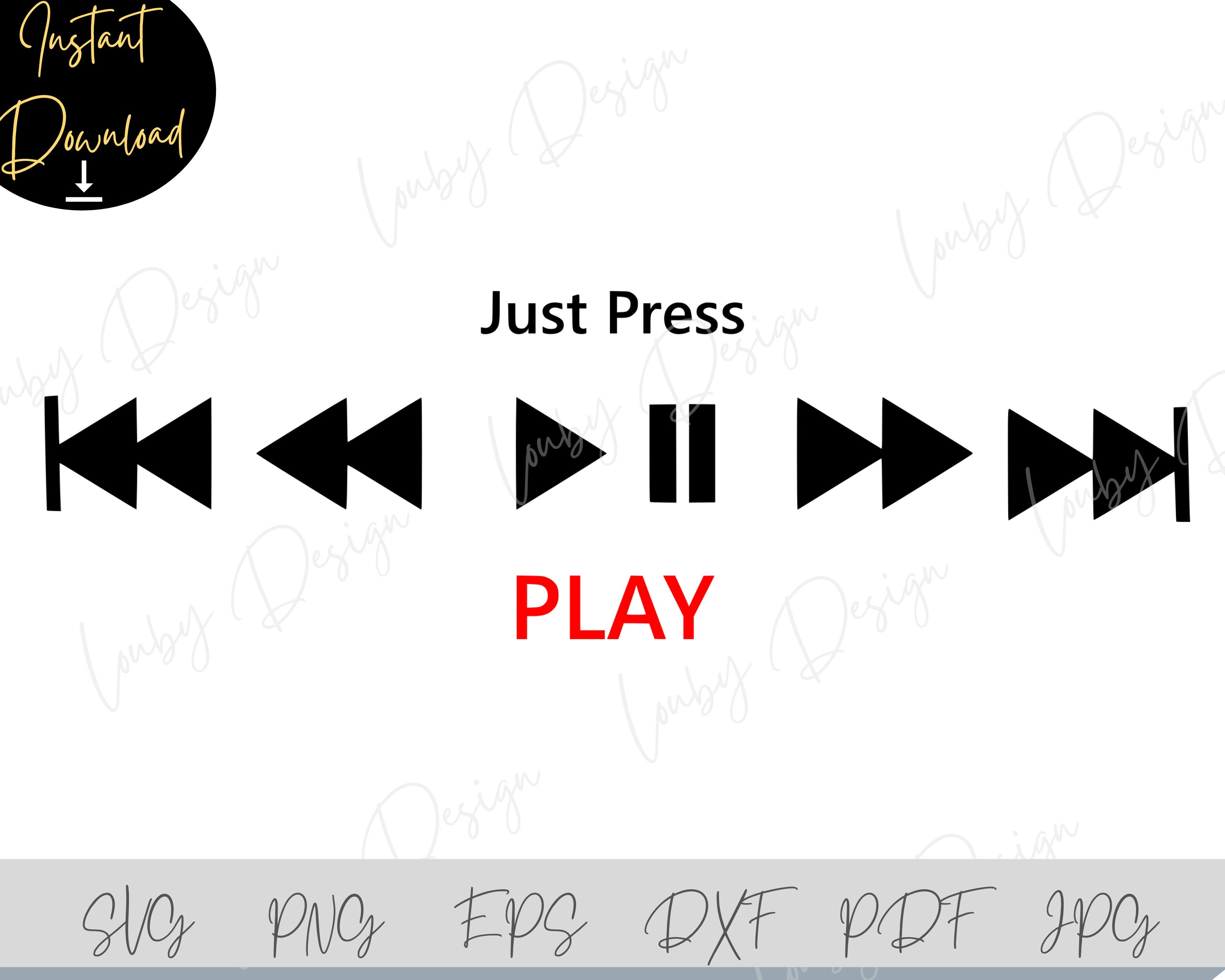 Music Player SVG, Audio Control Buttons Svg, Cricut, Silhouette, Song ...