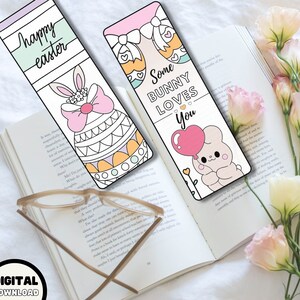 Printable Easter Bunny Coloring Bookmarks, Happy Easter Class Gift ...