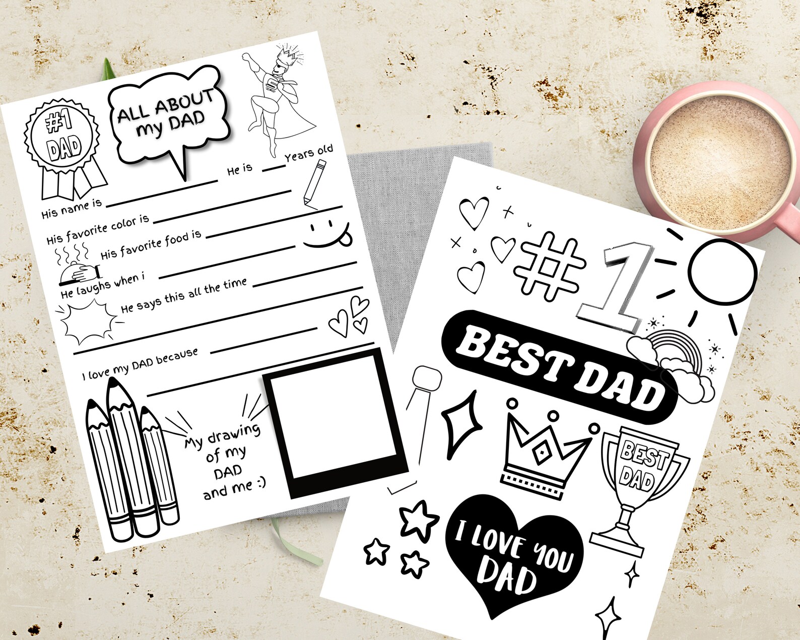 All About My Dad Printable, Fathers Day Coloring Pages, Fathers Day ...