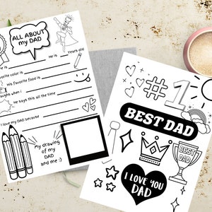 All About My Dad Printable, Fathers Day Coloring Pages, Fathers Day ...
