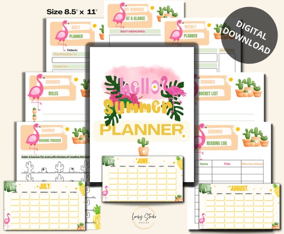 Summer Planner for Kids Printable Summer Schedule Activity | Etsy