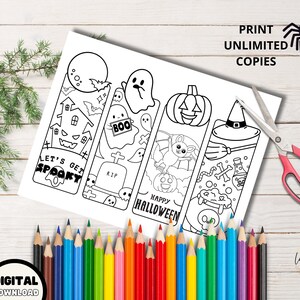 Printable Halloween Coloring Bookmarks, Halloween Coloring Page ...