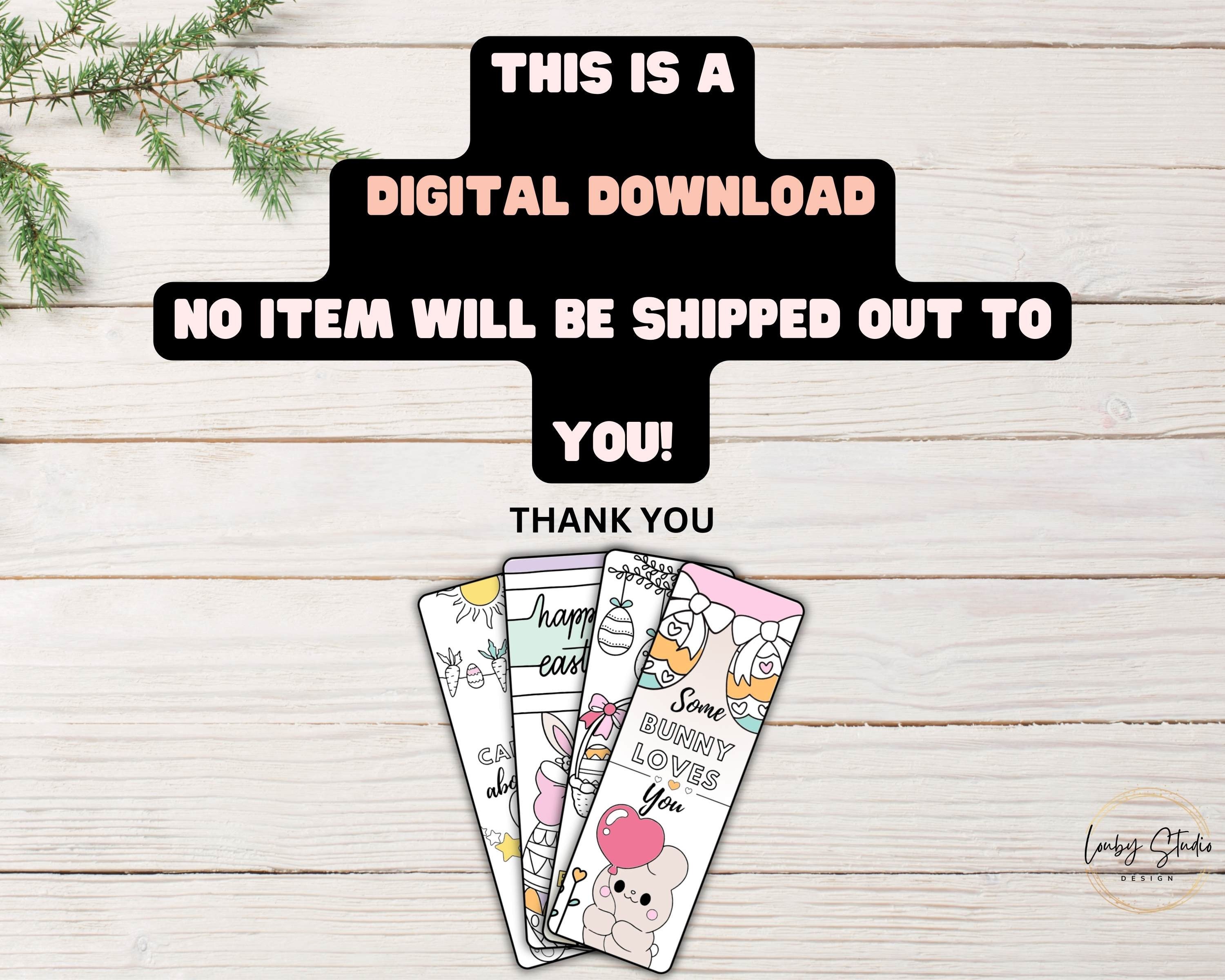 Printable Easter Bunny Coloring Bookmarks, Happy Easter Class Gift ...