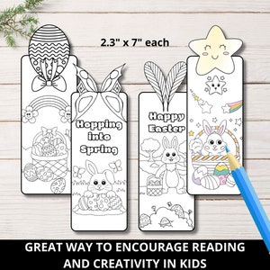 Easter Bunny Coloring Bookmarks, Printable Easter Eggs Coloring Page ...