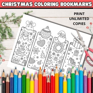 Printable Christmas Coloring Bookmarks, Kids Christmas Activity ...