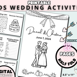 Kids Wedding Activity Book, Printable Wedding Coloring Book Pages ...