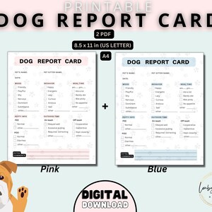 Dog Report Card Template, Printable Pet Sitter Report Form, Dog ...