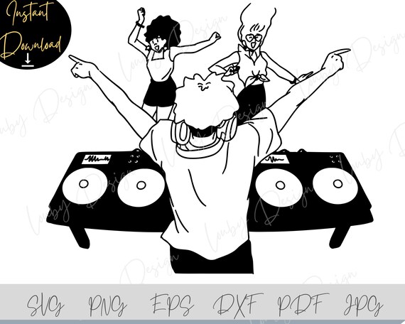 Dj SVG Dj Turntable Svg Cricut Silhouette Disc Jockey | Etsy