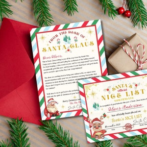 EDITABLE Letter From Santa Printable Nice List Certificate, Christmas ...