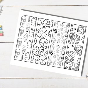 Printable Coloring Bookmarks, Digital Book Marks, Cute Printable Book ...