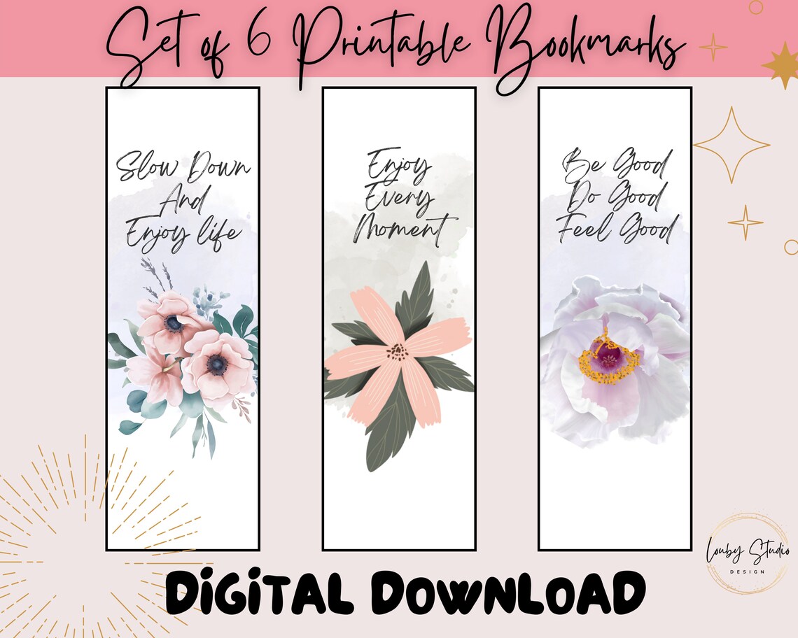 Printable Bookmark for Women Digital Book Mark Printable | Etsy