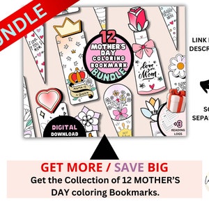Mothers Day Coloring Bookmarks, Printable Coloring Mothers Day Card ...