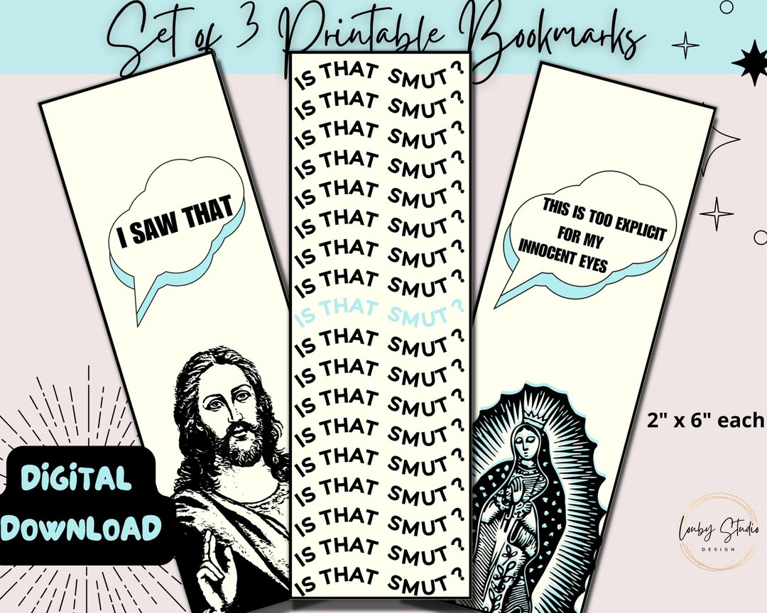 Peeking Jesus Printable Bookmarks, is That Smut Book Mark, Funny ...
