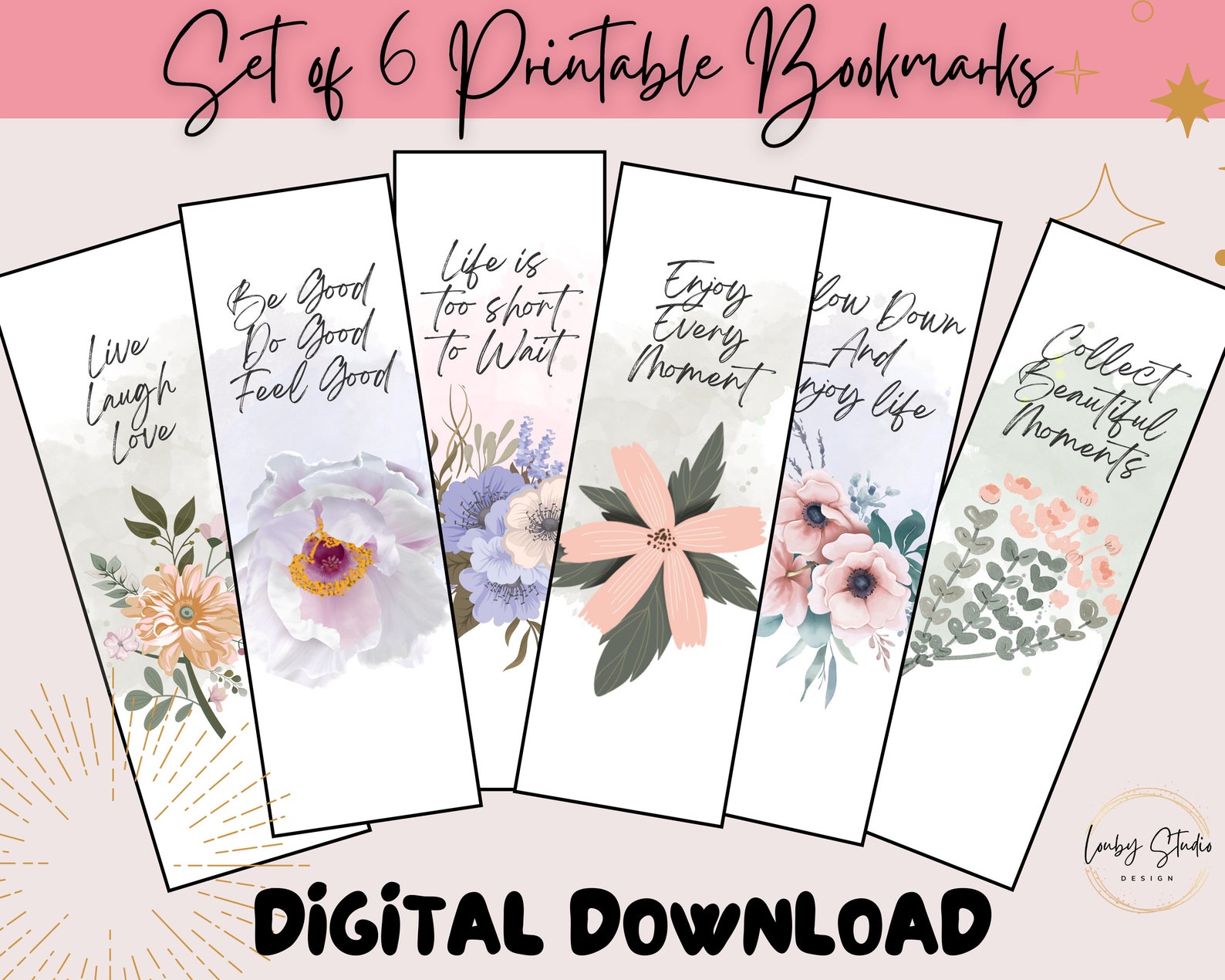 Printable Bookmark for Women Digital Book Mark Printable | Etsy