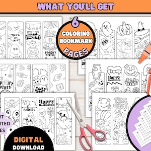 Halloween Coloring Pages Printable Halloween Candy Coloring Bookmarks ...
