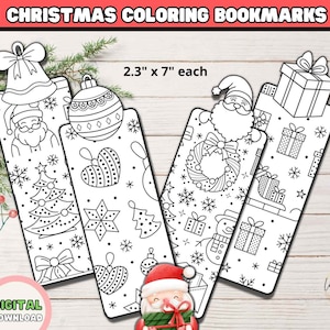 Printable Christmas Coloring Bookmarks, Kids Christmas Activity ...