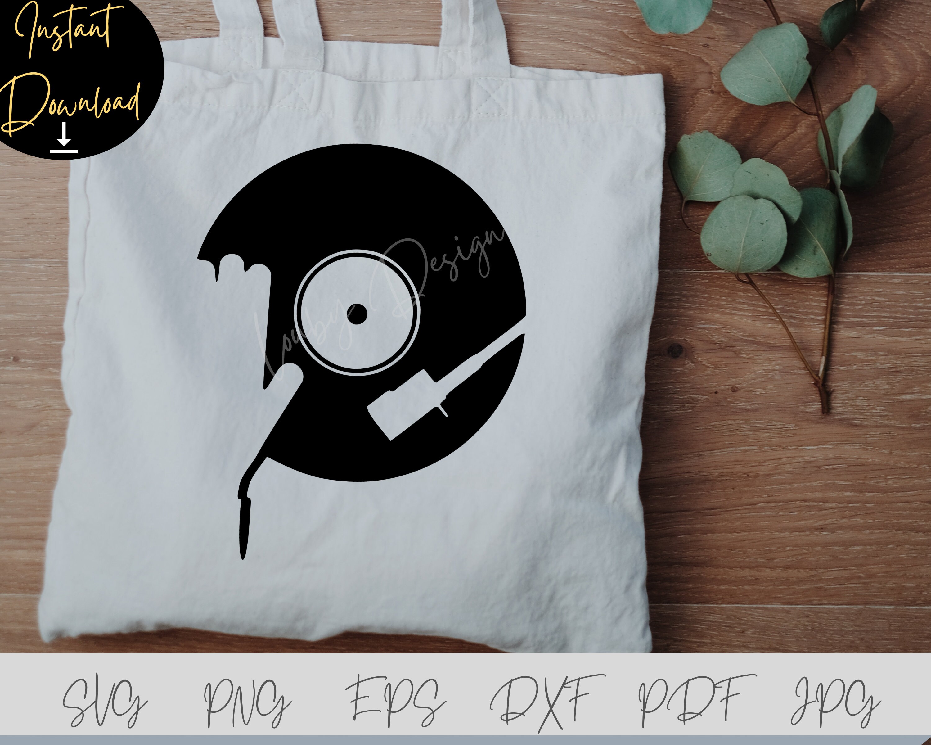Vinyl Record SVG, Turntable Player PNG, Cricut, Silhouette, Music ...