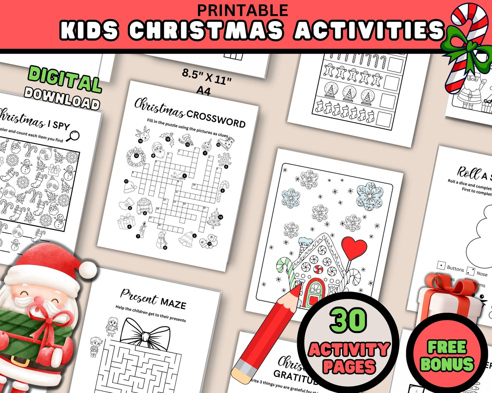 Christmas Activities Printable Kids Christmas Coloring Pages, Christmas ...