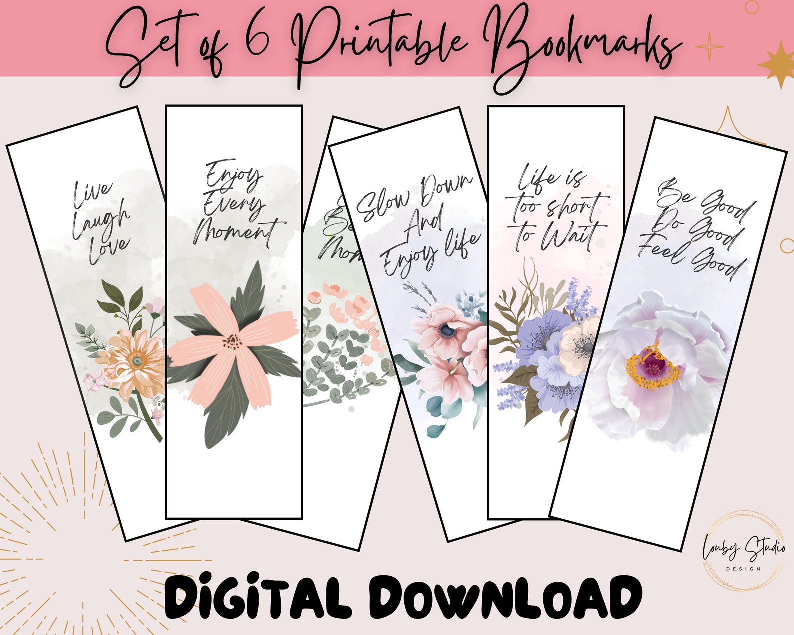 Printable Bookmark for Women Digital Book Mark Printable | Etsy