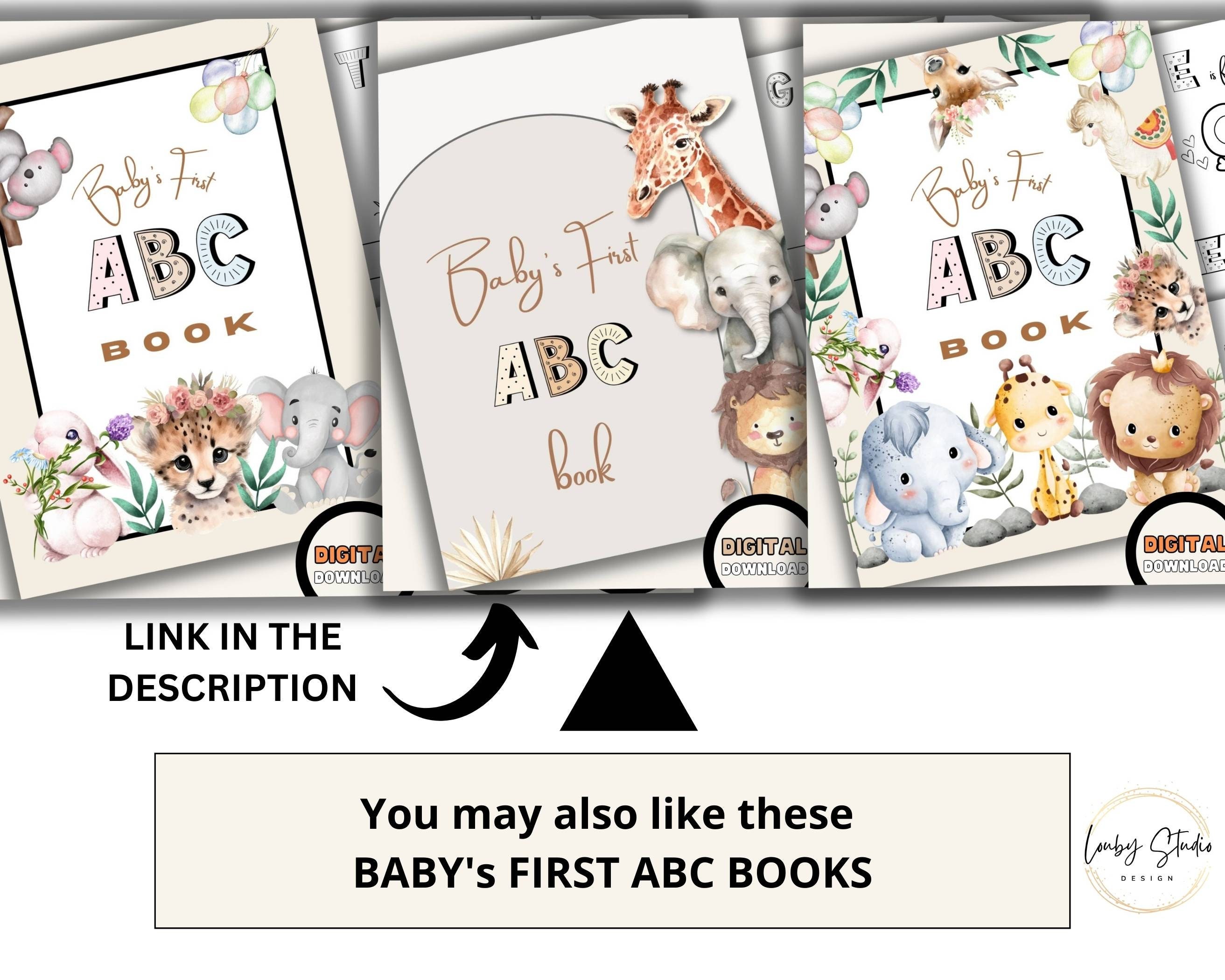 Baby Alphabet Book, Printable Baby Shower Abc Book, Animal Alphabet ...