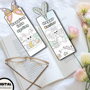 Easter Bunny Coloring Bookmarks, Printable Easter Eggs Coloring Page ...