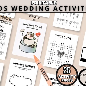 Kids Wedding Activity Book: 25 Coloring Pages & Games (digital Download ...