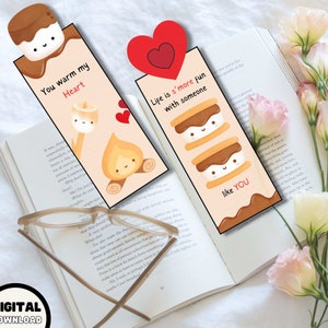 Smores Valentine Bookmarks Cards, Printable Classroom Valentine Cards ...