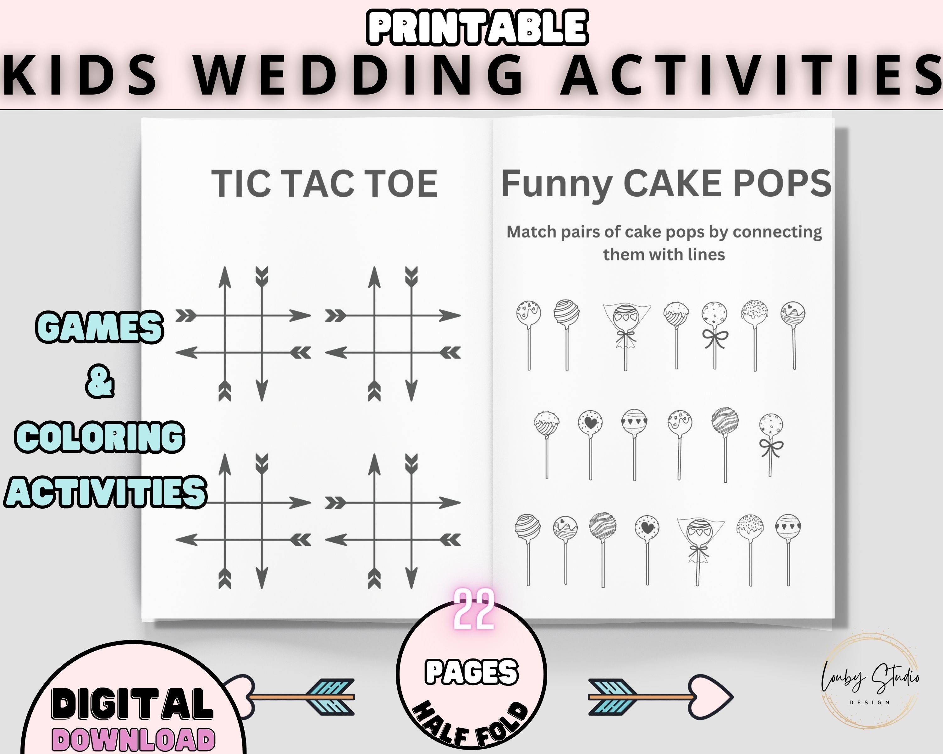 Kids Wedding Activity Book, Printable Wedding Coloring Book Pages ...