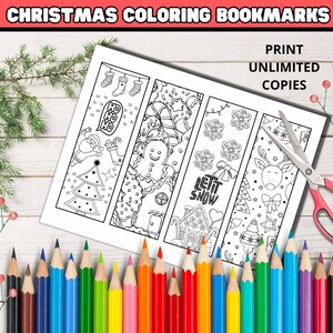 Printable Christmas Coloring Bookmarks, Kids Christmas Activity ...