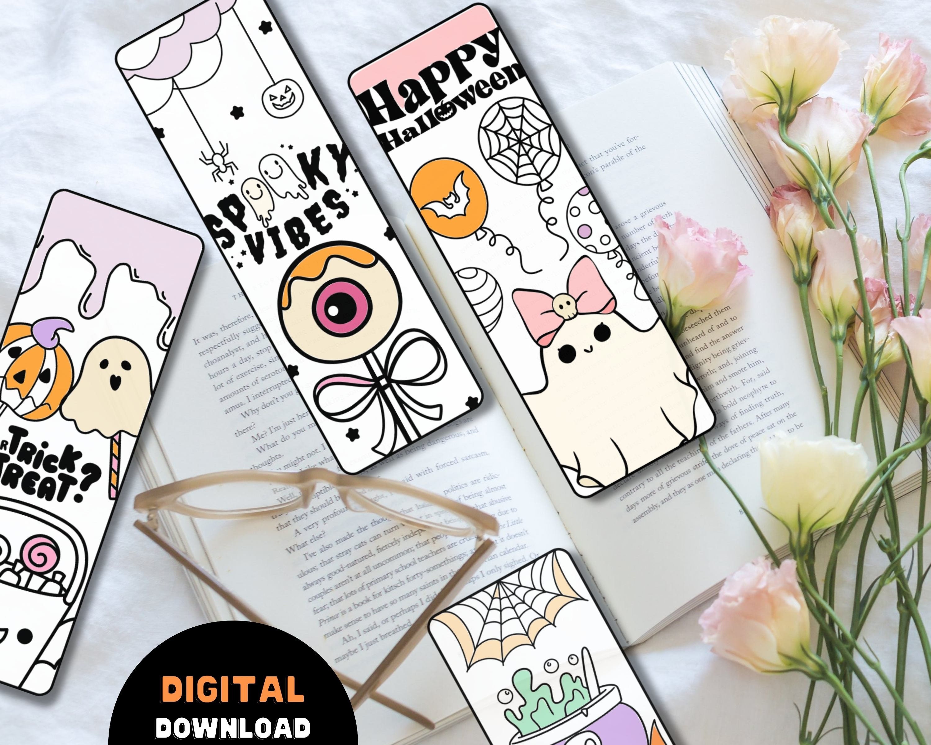 Printable Halloween Coloring Bookmarks, Boo Basket Halloween Spooky ...