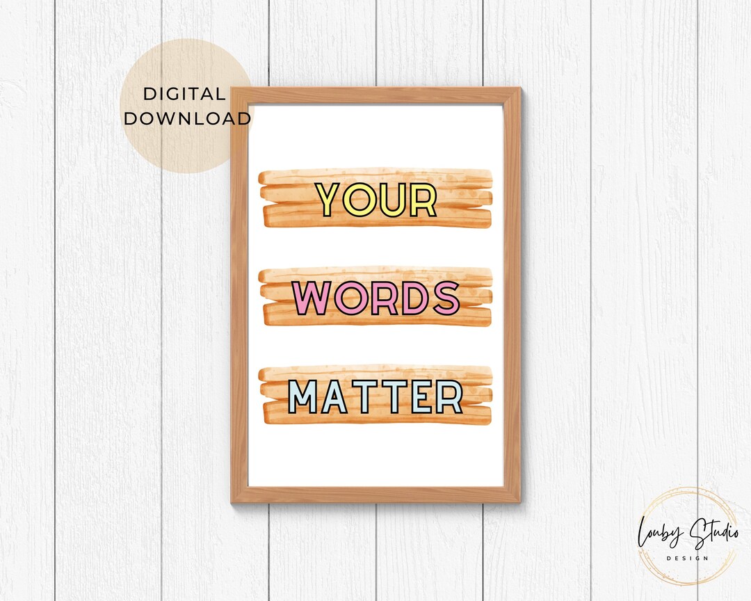 Your Words Matter Poster: Boho Speech Therapy Decor (digital Download ...