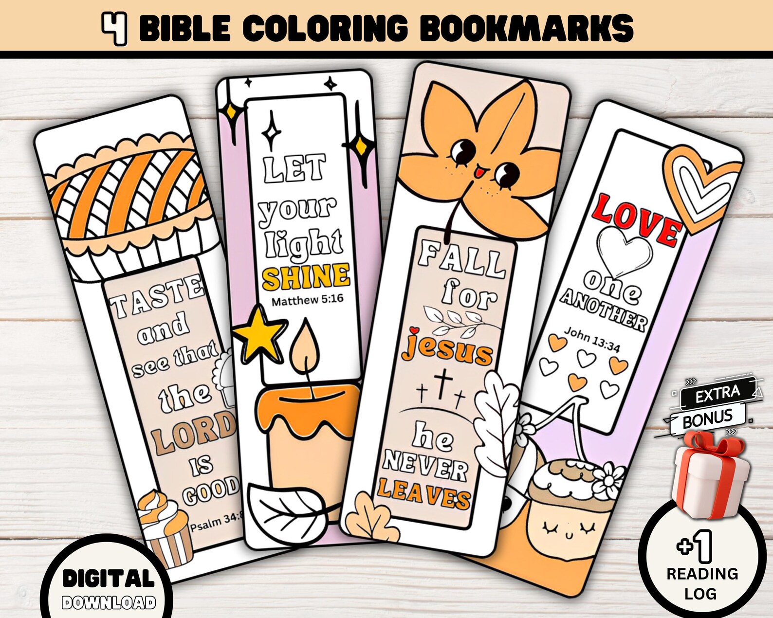 Bible Verse Coloring Bookmarks, Fall Sunday School Craft, Scripture ...