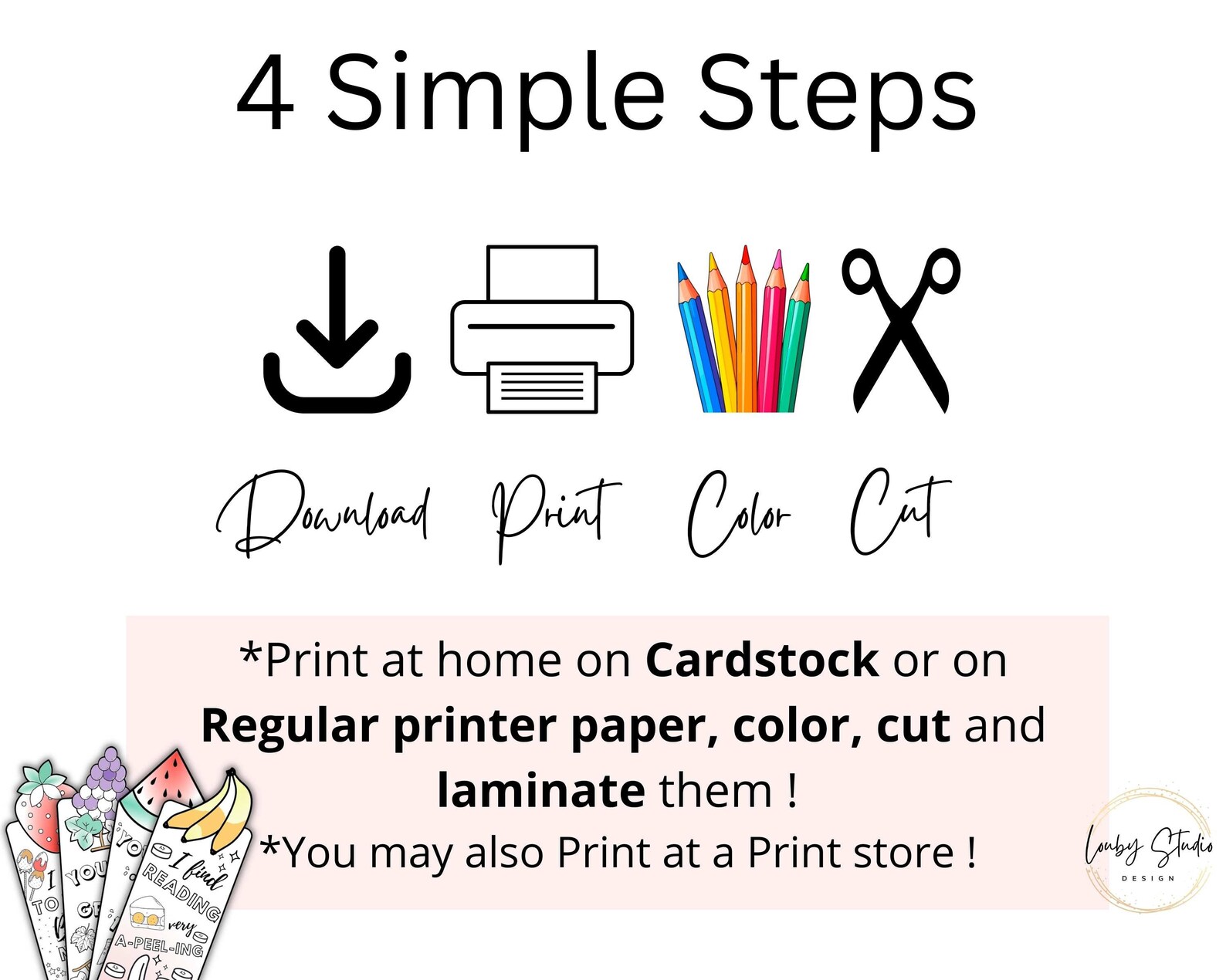 Printable Coloring Bookmarks BUNDLE, Dessert Coloring Book Marks, Kids ...