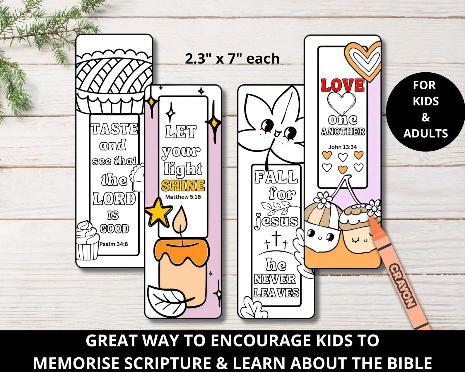 Bible Verse Coloring Bookmarks, Fall Sunday School Craft, Scripture ...