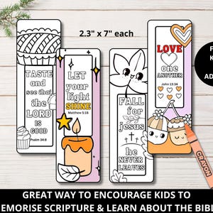 Bible Verse Coloring Bookmarks, Fall Sunday School Craft, Scripture ...