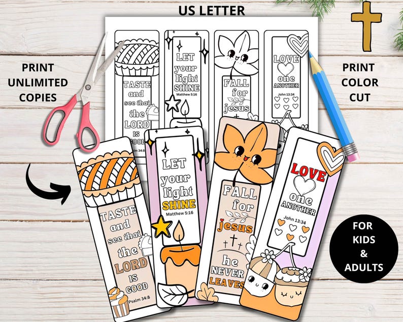Bible Verse Coloring Bookmarks for Kids Bible Coloring Pages, Christian ...