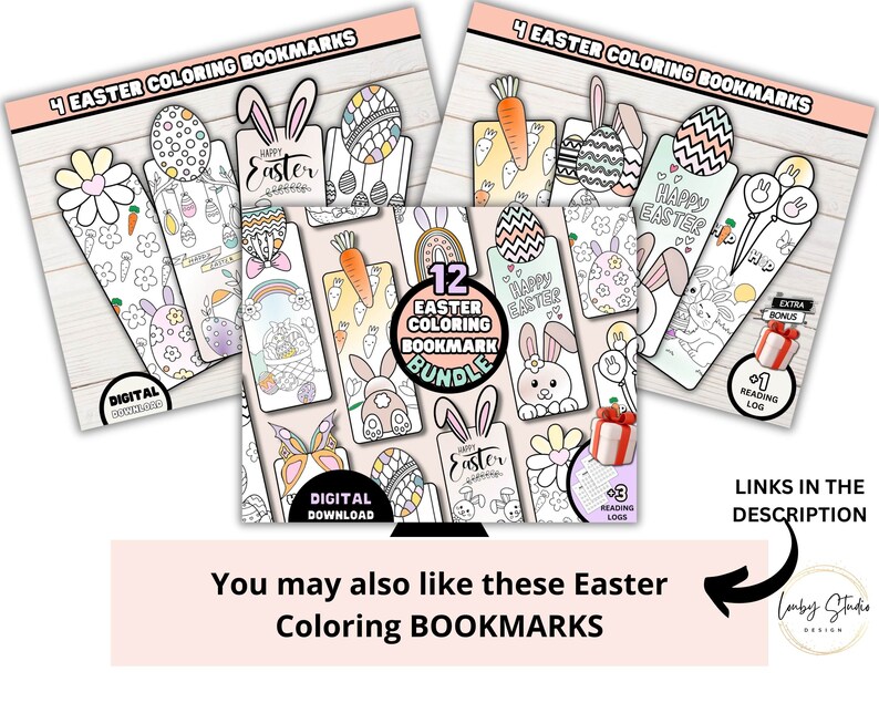 Printable Easter Coloring Bookmarks, Cute Easter Chick Eggs Coloring ...
