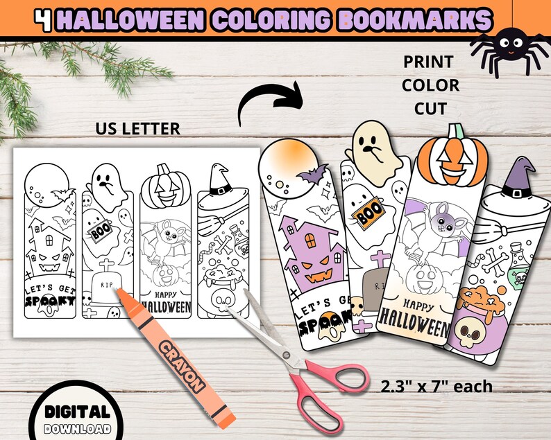 Printable Halloween Coloring Bookmarks, Halloween Coloring Page ...