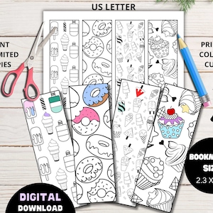 Coloring Bookmarks Printables for Kids BUNDLE, Cute Animals Book Marks ...