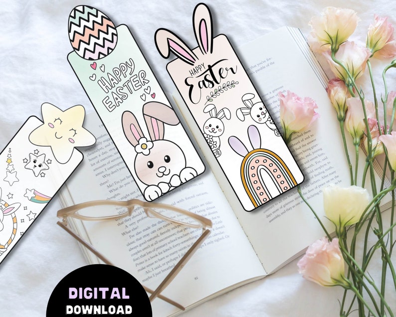Easter Coloring Bookmarks BUNDLE, Printable Easter Eggs Coloring Pages ...