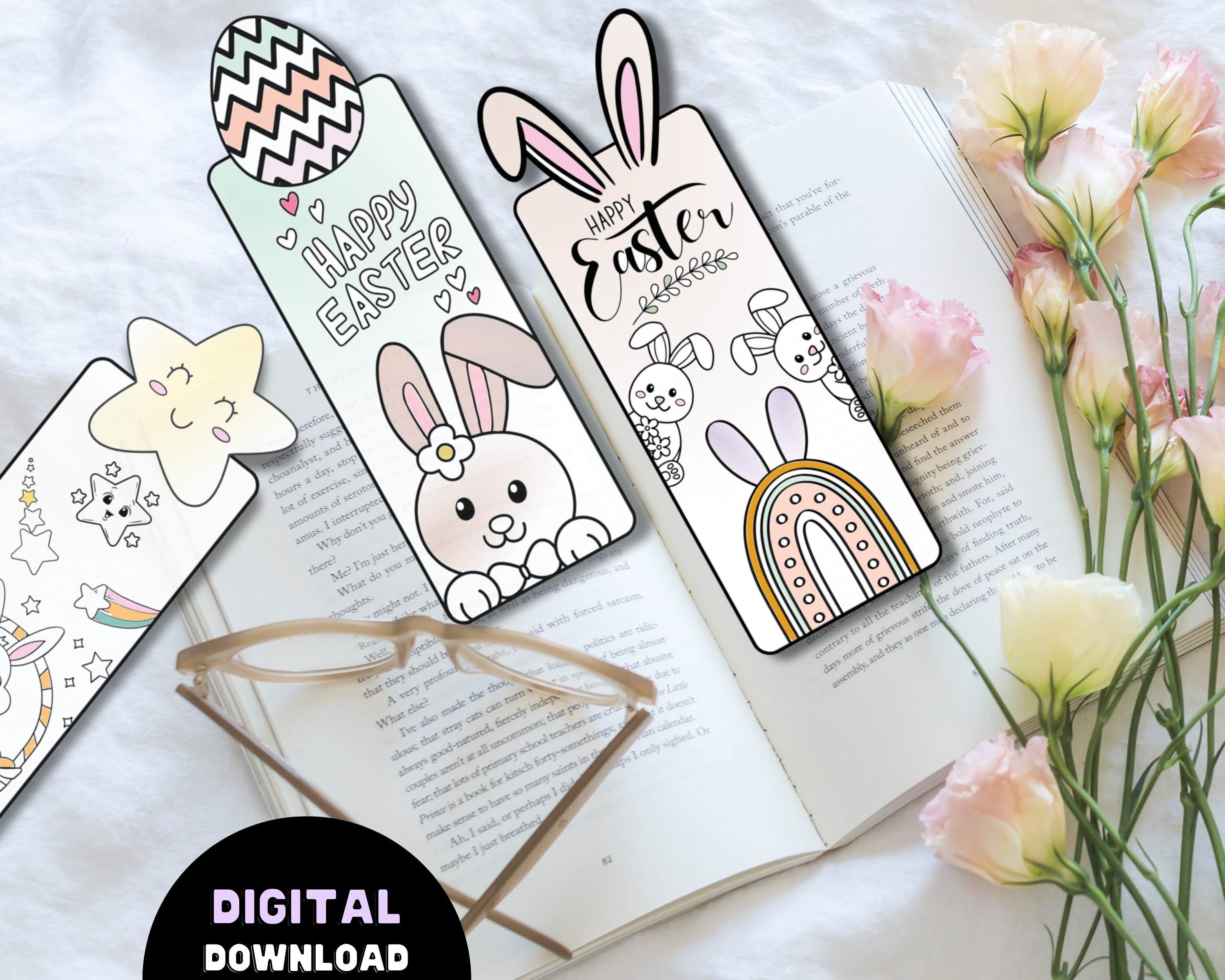 Easter Coloring Bookmarks BUNDLE, Printable Easter Eggs Coloring Pages ...
